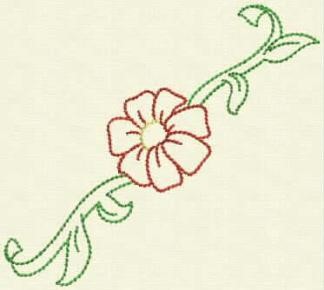 TDZ154 - Flower Borders Backstitch 4x4 - TouchDezines